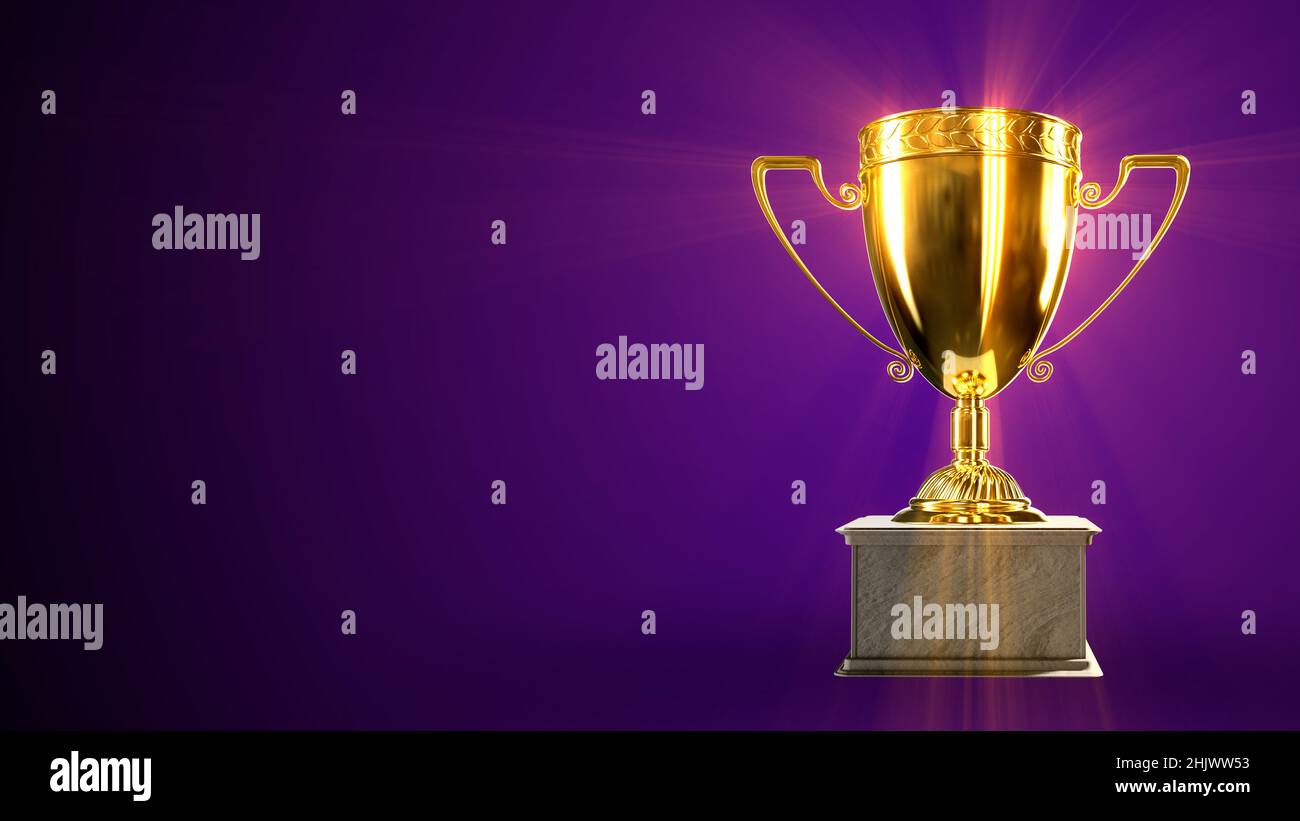 pretty glowing goldish prize goblet on pedestal - object 3D ...