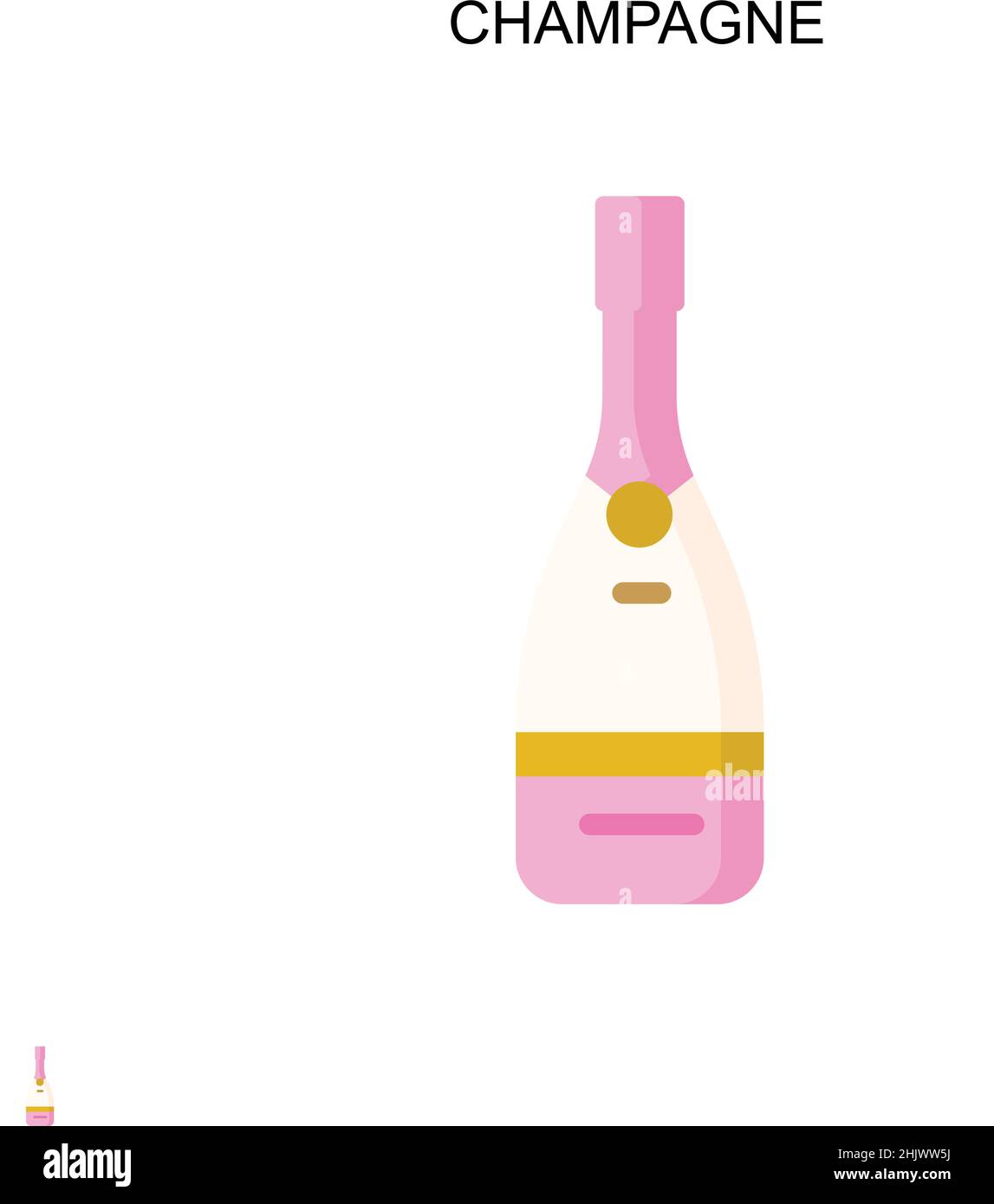 Champagne Simple Vector Icon Illustration Symbol Design Template For