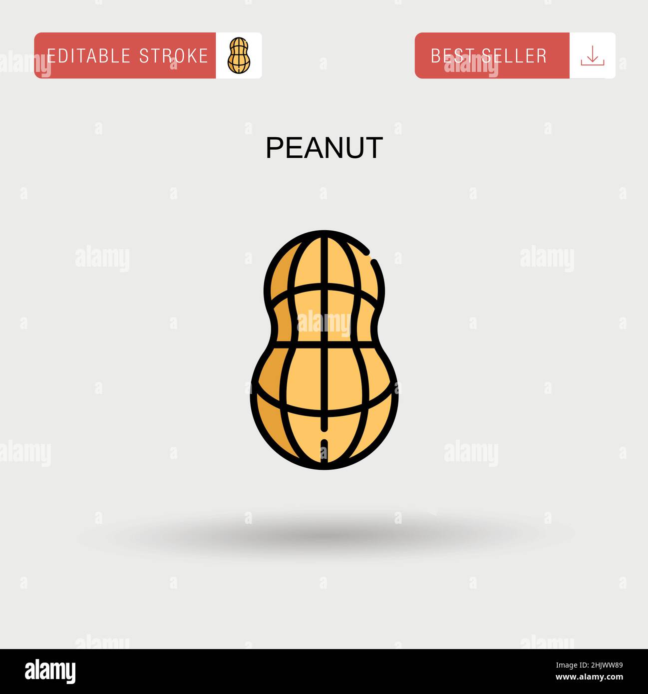 Peanut Simple vector icon Stock Vector Image & Art - Alamy