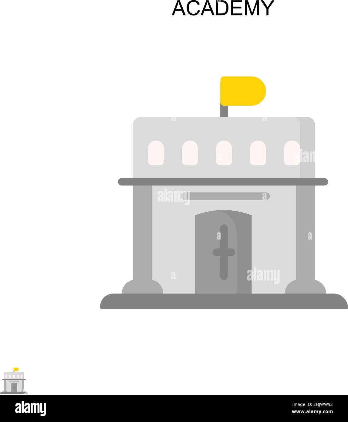 Academy Simple vector icon. Illustration symbol design template for web ...