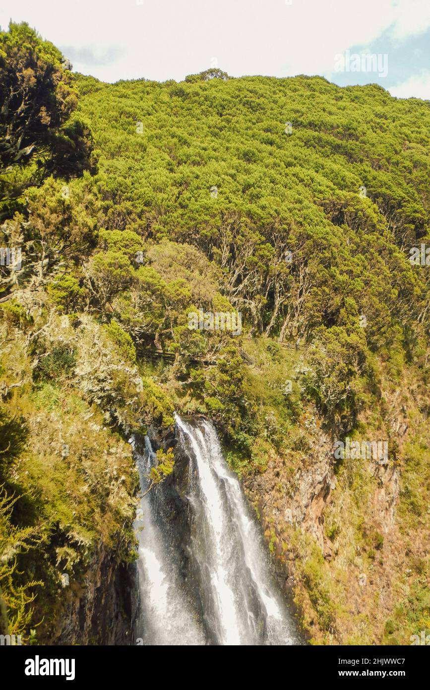 Scenic view of Karuru Waterfall in the Aberdare National Park, Kenya ...