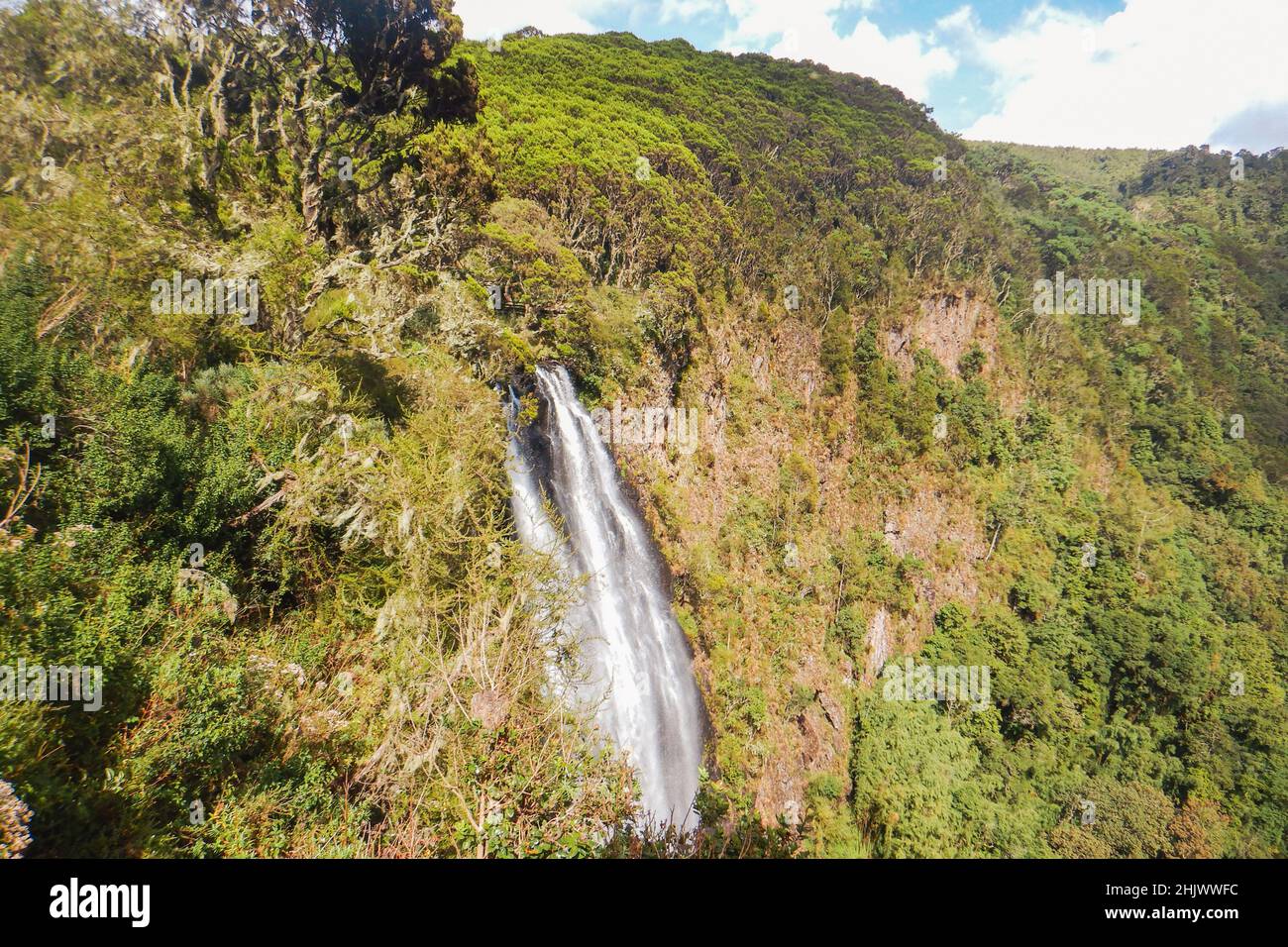 Scenic view of Karuru Waterfall in the Aberdare National Park, Kenya ...