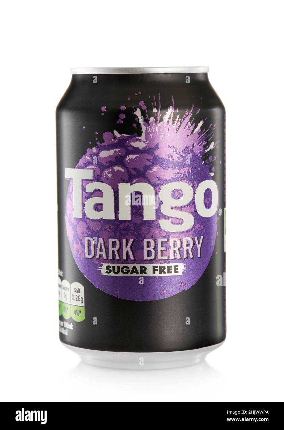 LONDON,UK - JANUARY 16, 2022: Aluminium can of Tango soda drink with ...
