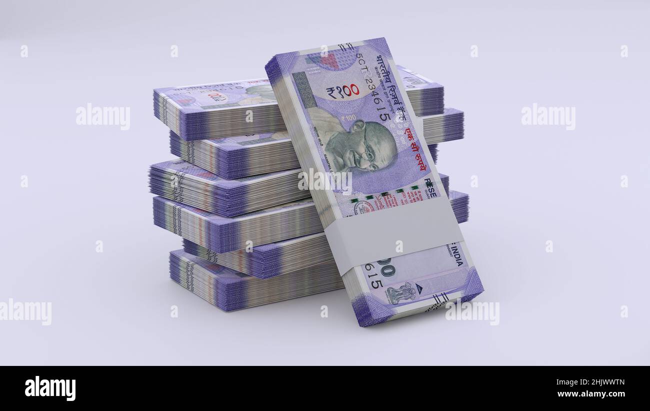 Indian Rupee 100 Currency Note Bundles - 3D Illustration Stock Photo ...