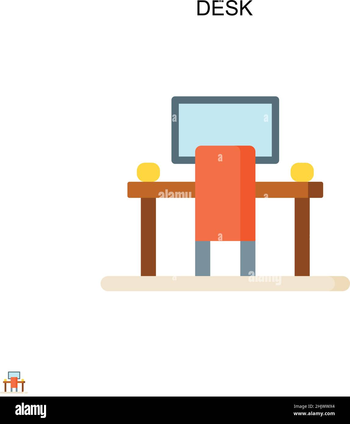 Desk Simple vector icon. Illustration symbol design template for web ...