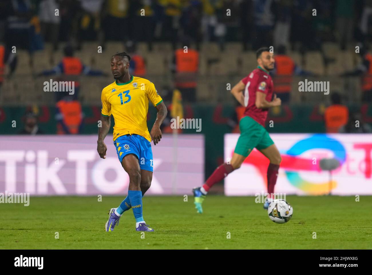 Yaoundé, Cameroon, January, 18, 2022: Kévin Mayi of Gabon during ...