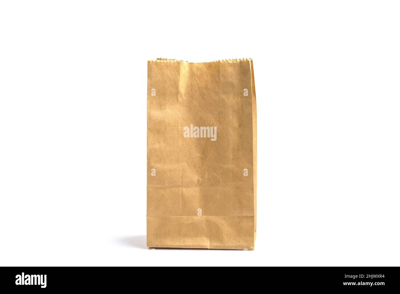 recycle brown paper bag isolated on white background Stock Photo - Alamy