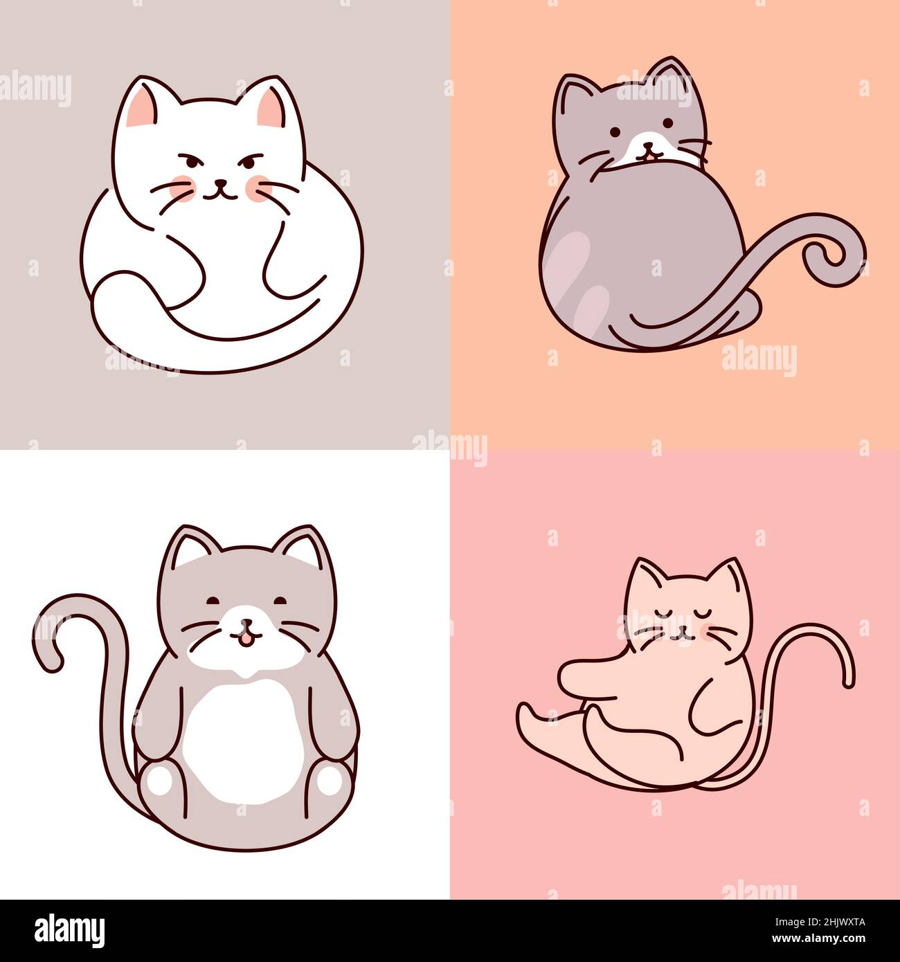set of cats Stock Vector Image & Art - Alamy