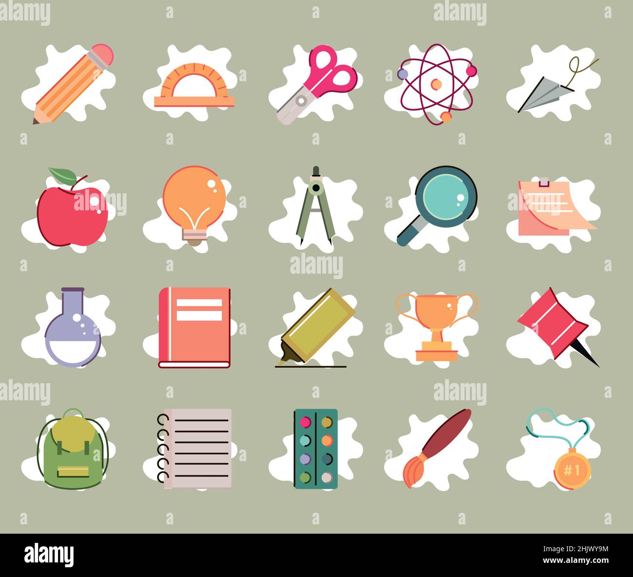 school icons pack Stock Vector Image & Art - Alamy