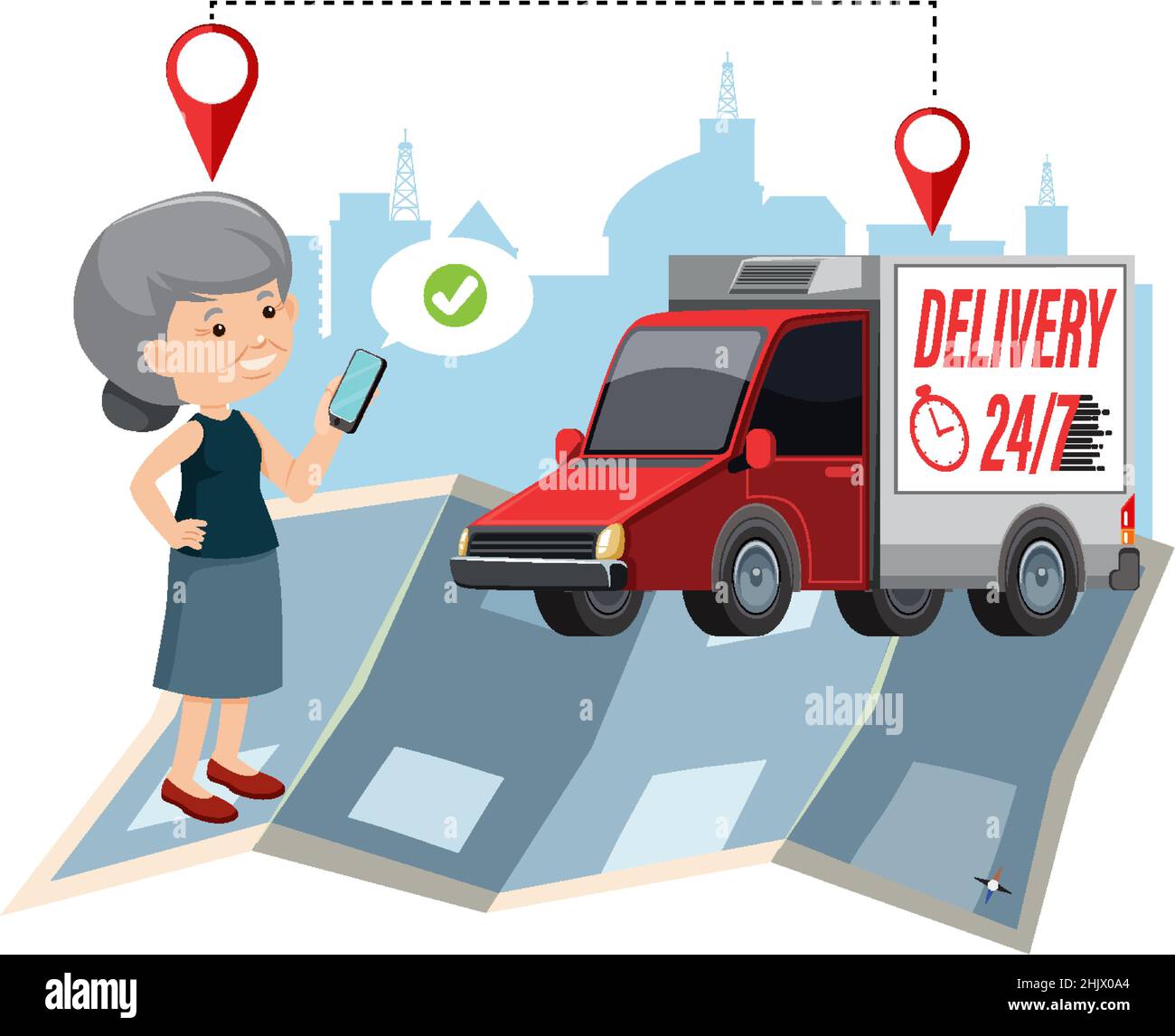 Lady sending Stock Vector Images - Alamy
