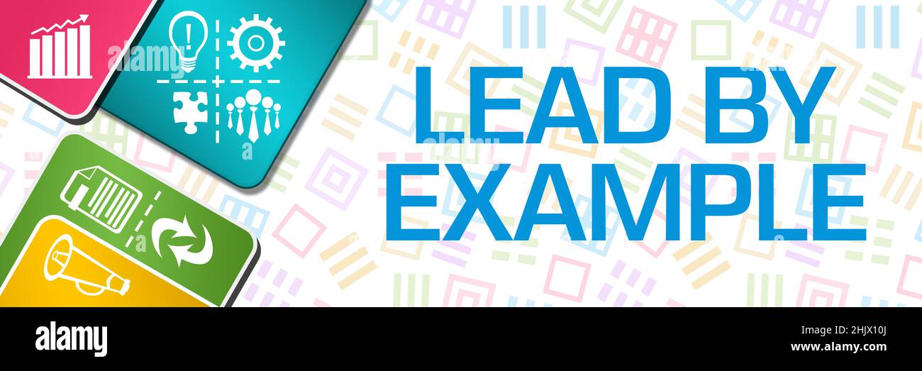 Lead By Example Colorful Rounded Squares Business Symbols Stock Photo ...