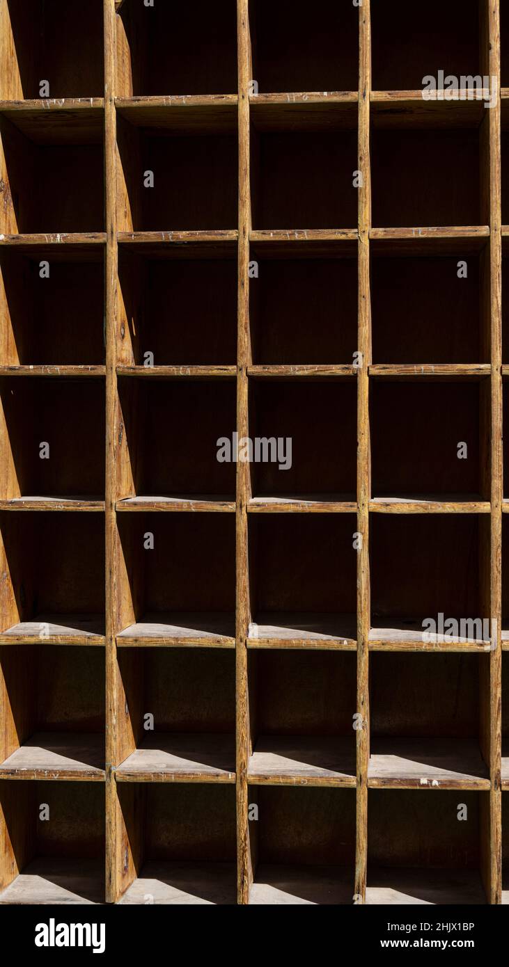Empty wooden shelf background Stock Photo - Alamy