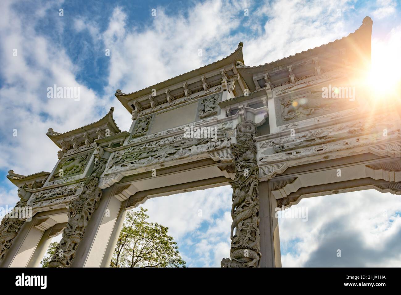 traditional Chinese style torii in a sunny morning Stock Photo - Alamy