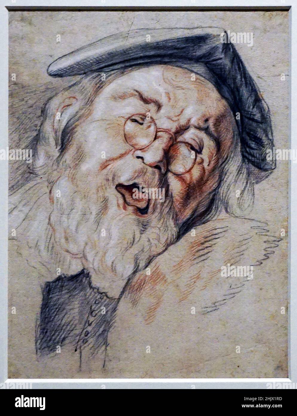 Portrait of a singing old man (Adam van Noort) c.1638 by Jacob Jordaens ...