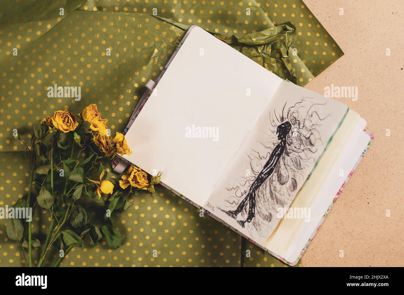 Wilting rose drawing hi-res stock photography and images - Alamy