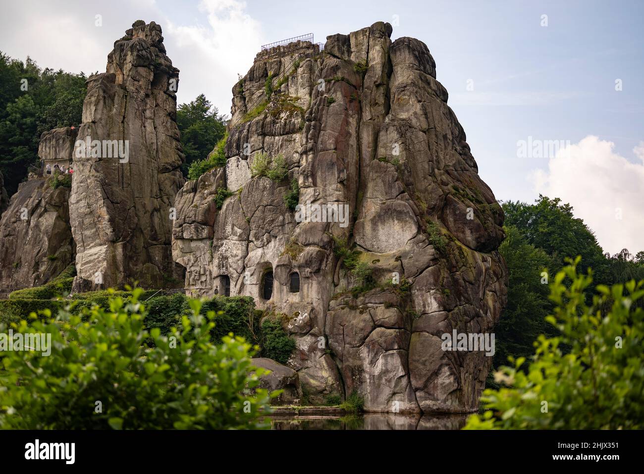 The Externsteine, a prominent sandstone rock formation in the Teutoburg ...