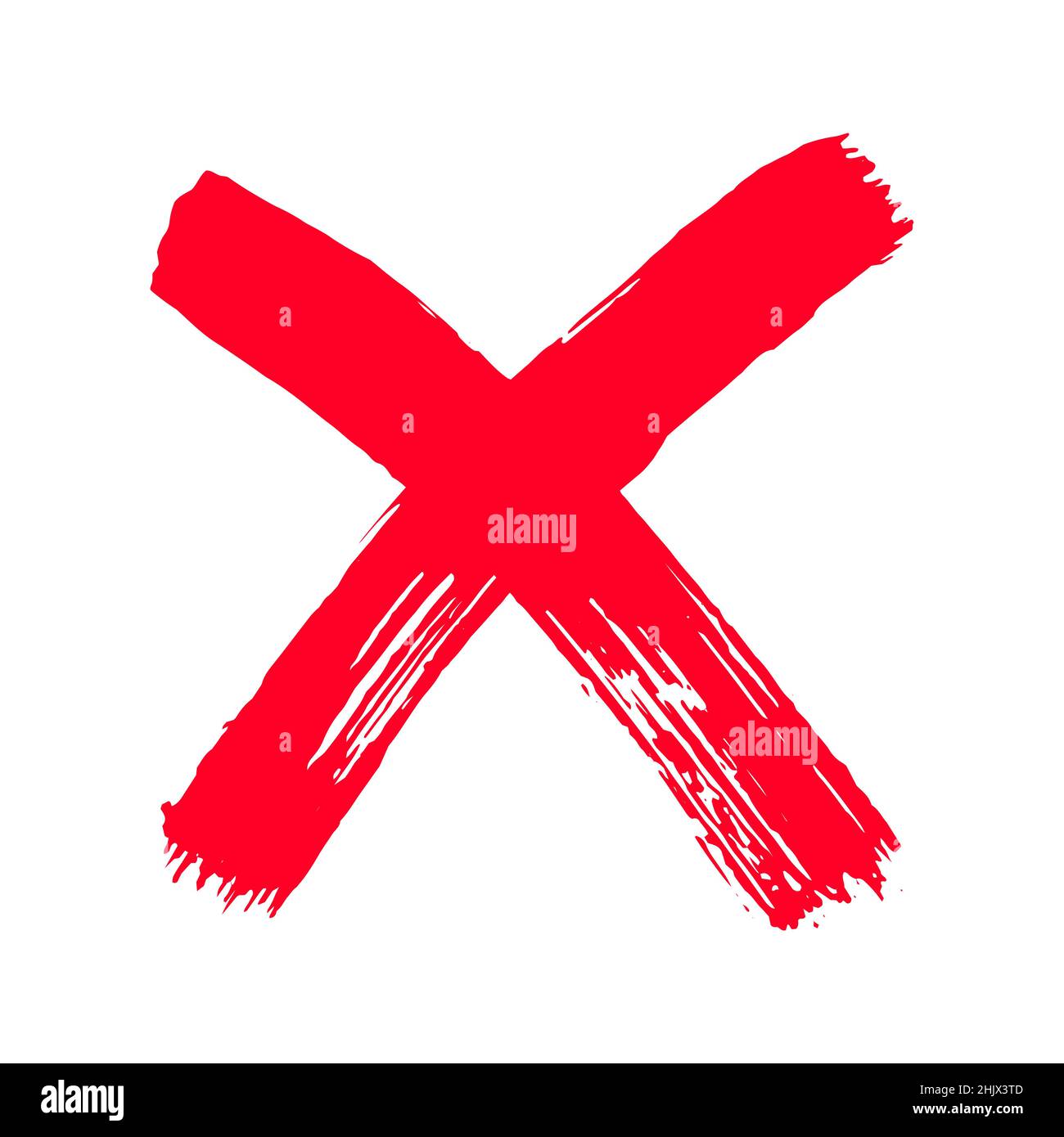 Dirty grunge hand drawn with brush strokes cross x vector illustration ...