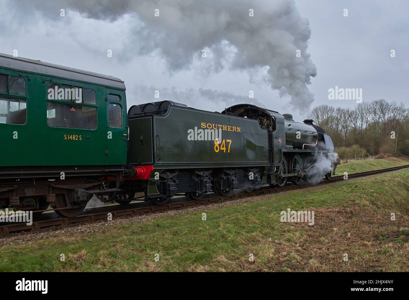 S15 Class locomotive No 847 in action on the Bluebell Railway Stock ...
