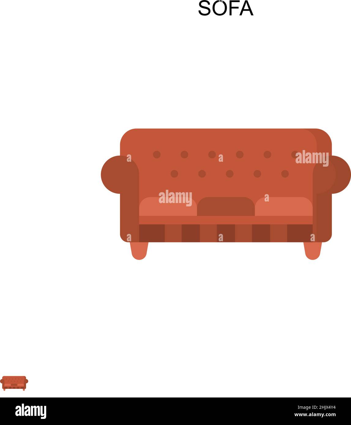 Sofa Simple vector icon. Illustration symbol design template for web ...