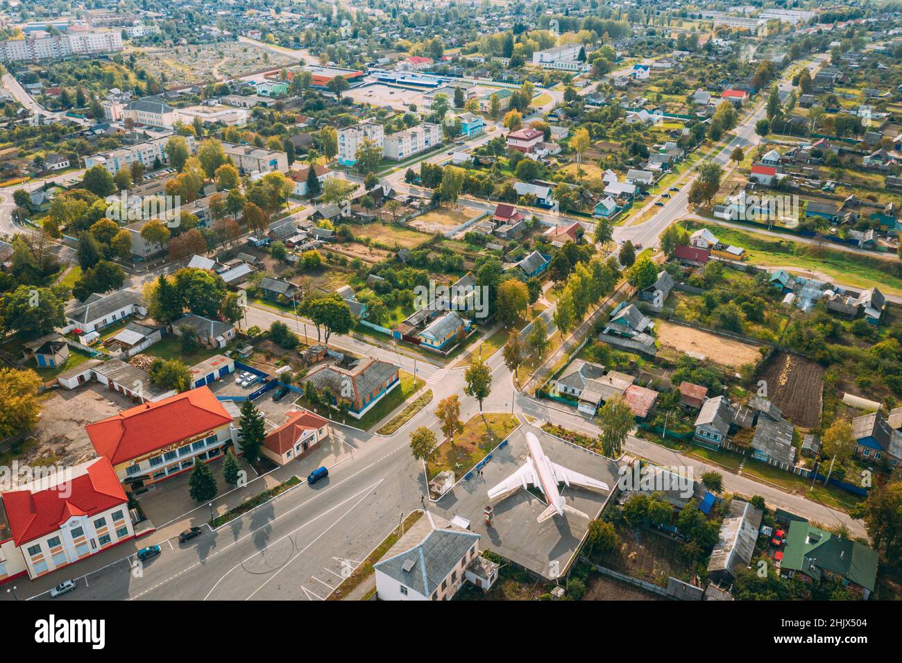 Chachersk, Gomel Region, Belarus. Aerial View Of Skyline Cityscape ...