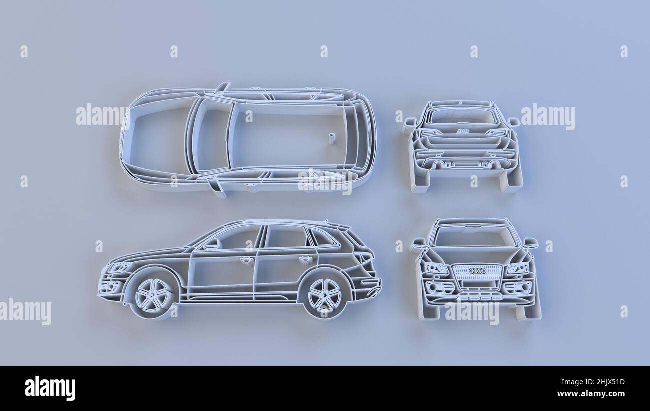 Abstract representation of vehicles on the paper Stock Photo - Alamy