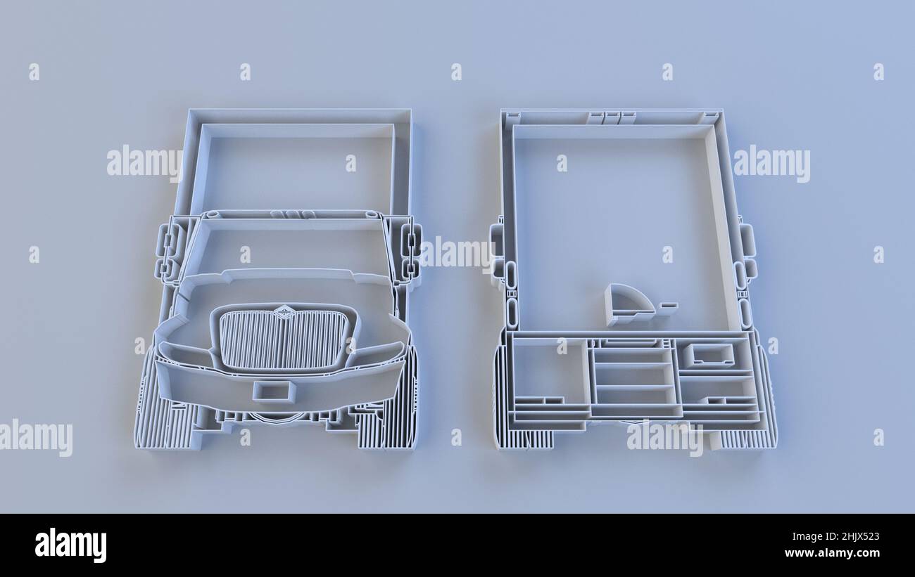 Abstract representation of vehicles on the paper Stock Photo - Alamy