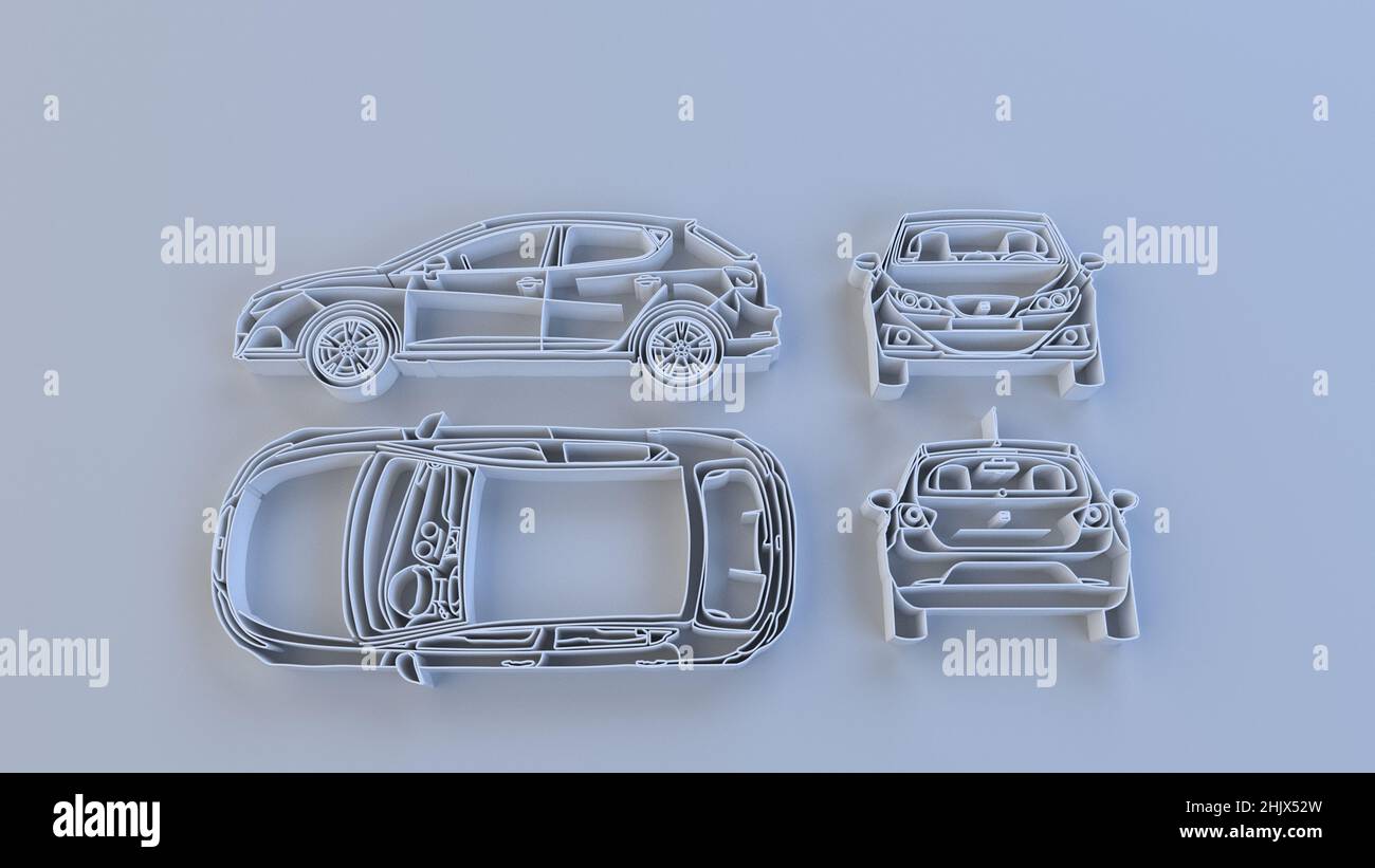 Abstract representation of vehicles on the paper Stock Photo - Alamy