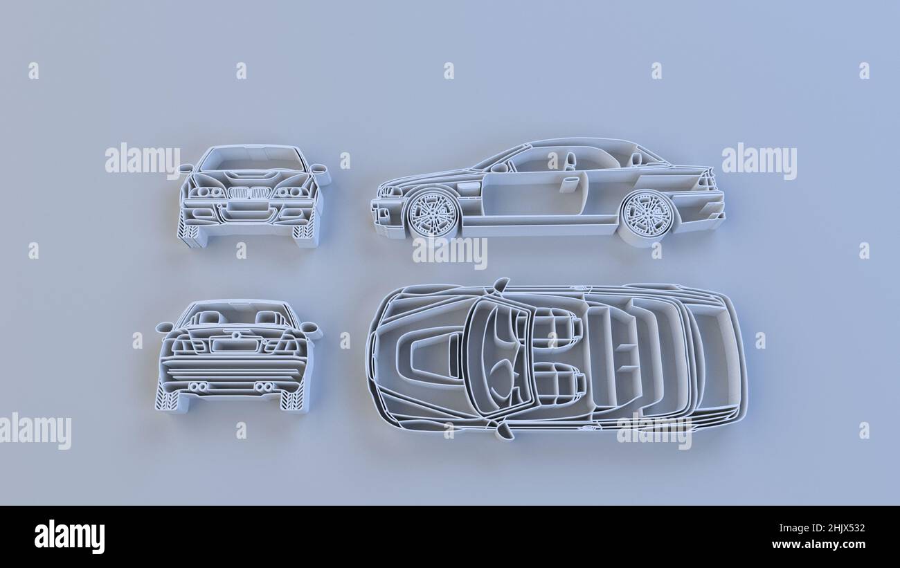 Abstract representation of vehicles on the paper Stock Photo - Alamy