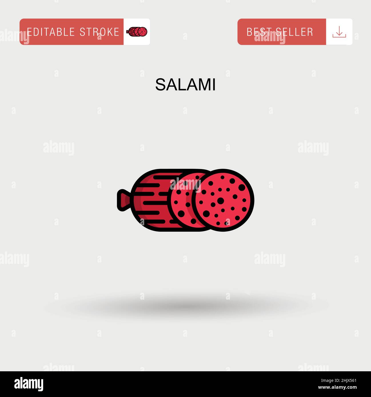 Salami Simple vector icon Stock Vector Image & Art - Alamy