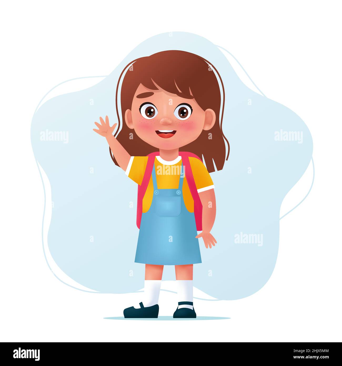 Little Girl Cartoon School