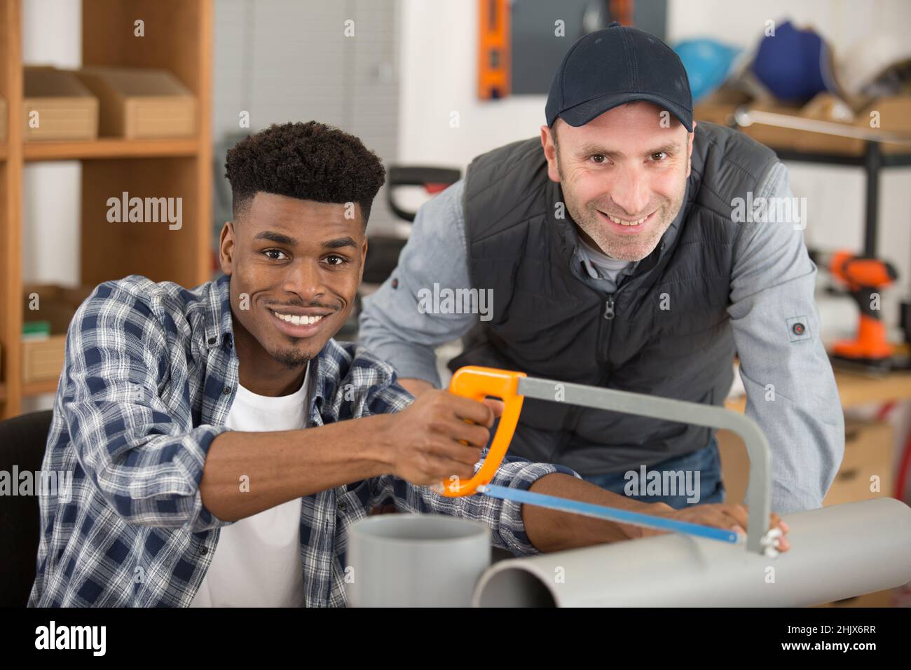 Master carpenter apprentice using hi-res stock photography and images ...