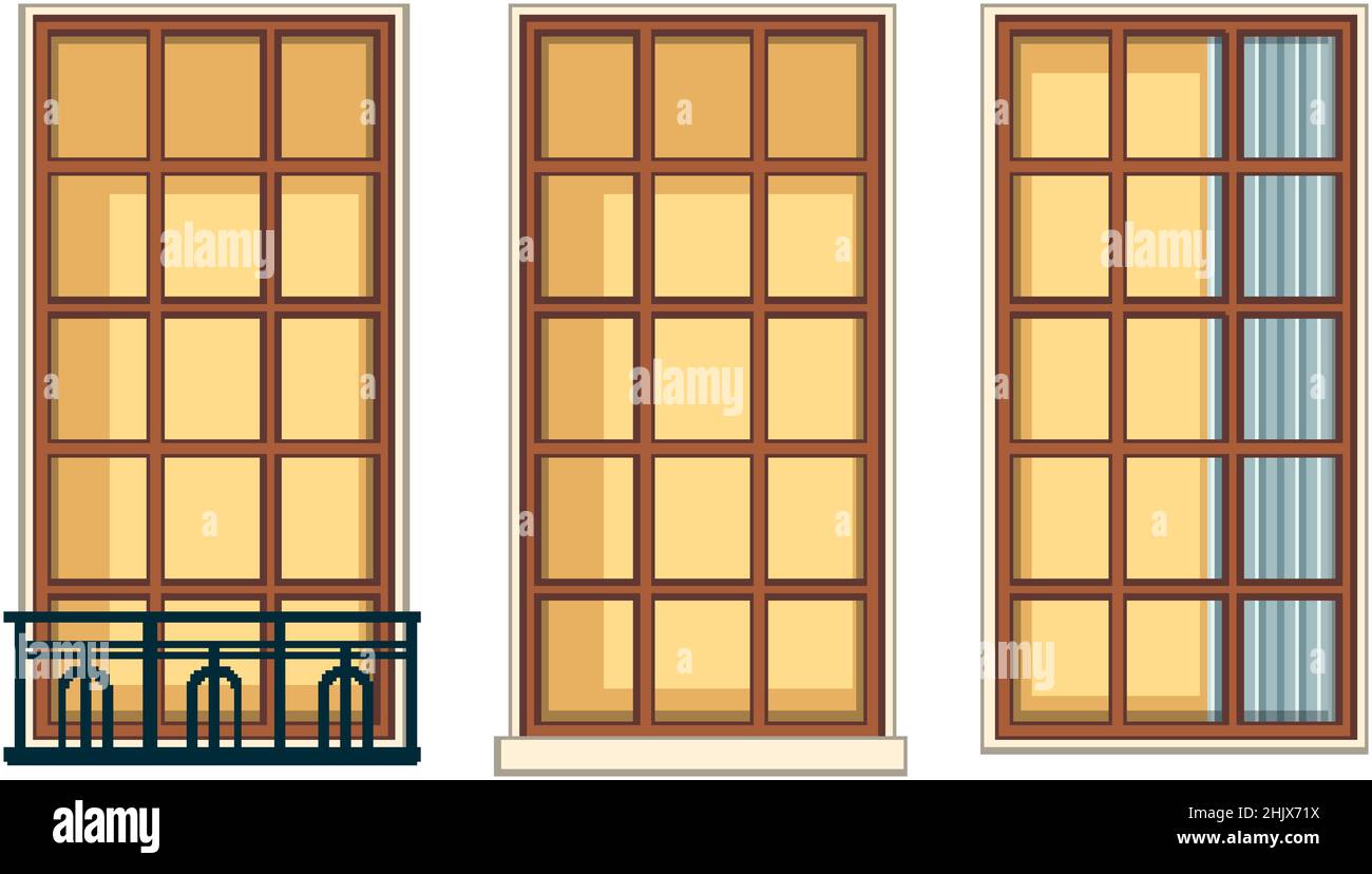 Set of different windows on white background illustration Stock Vector ...