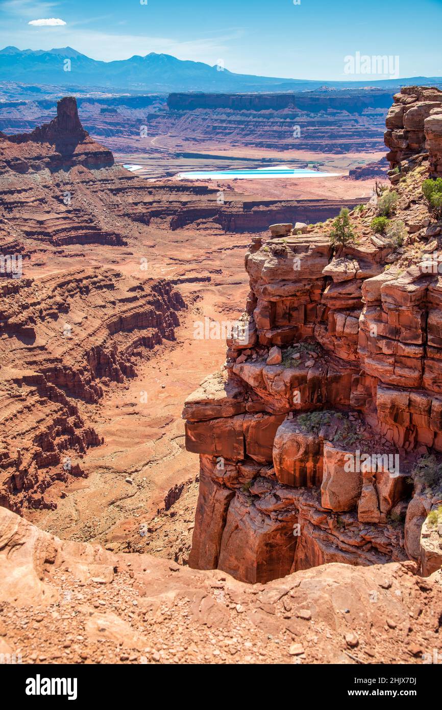 Salt basin near the Colorado river. View from the Dead Horse Point ...