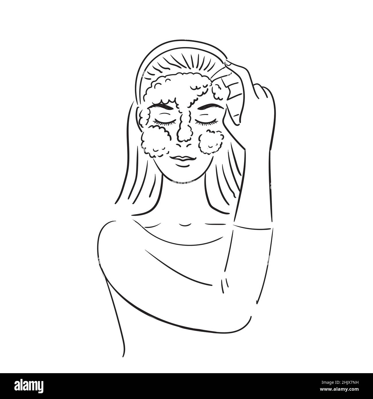 Washing Face Clipart Black And White