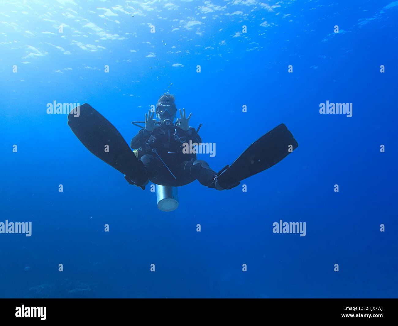 scuba diver underwater Stock Photo - Alamy