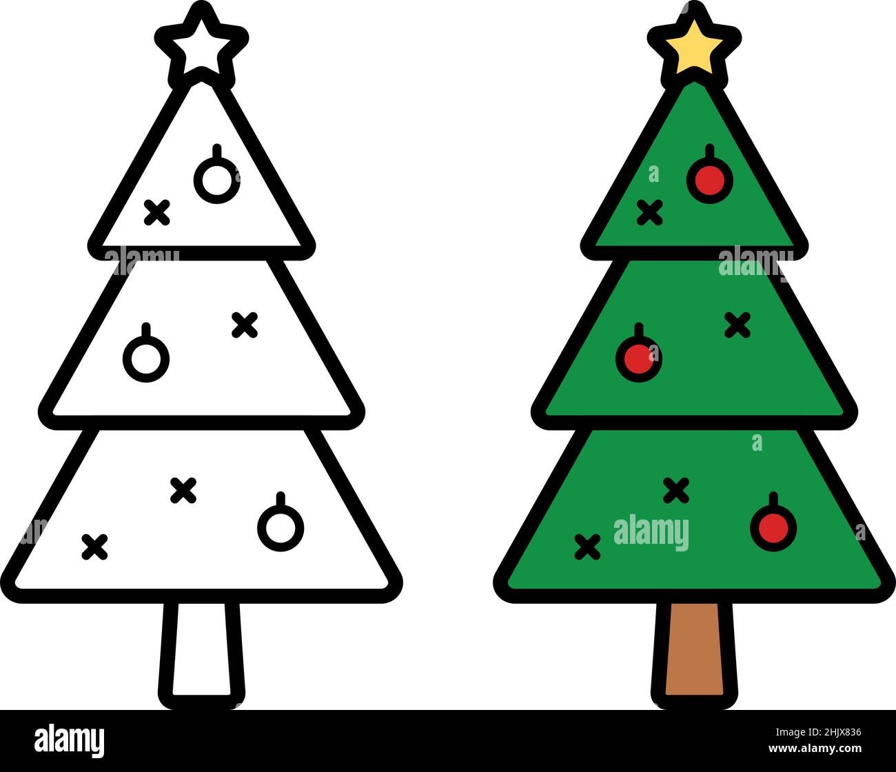 Christmas tree icon on white background, vector illustration Stock ...