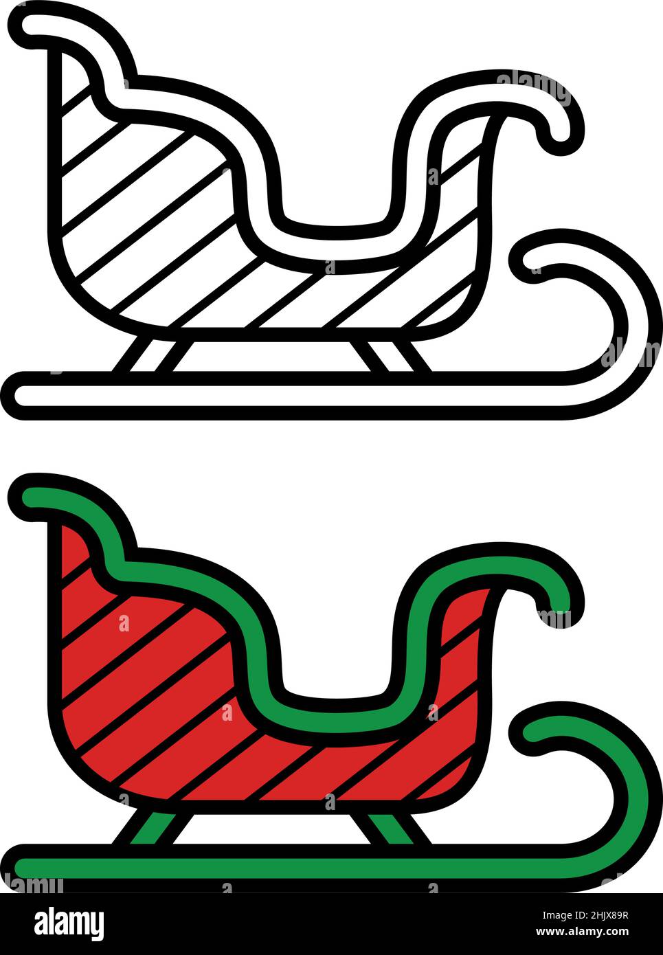 Sledge icon on white background, vector illustration Stock Vector Image ...