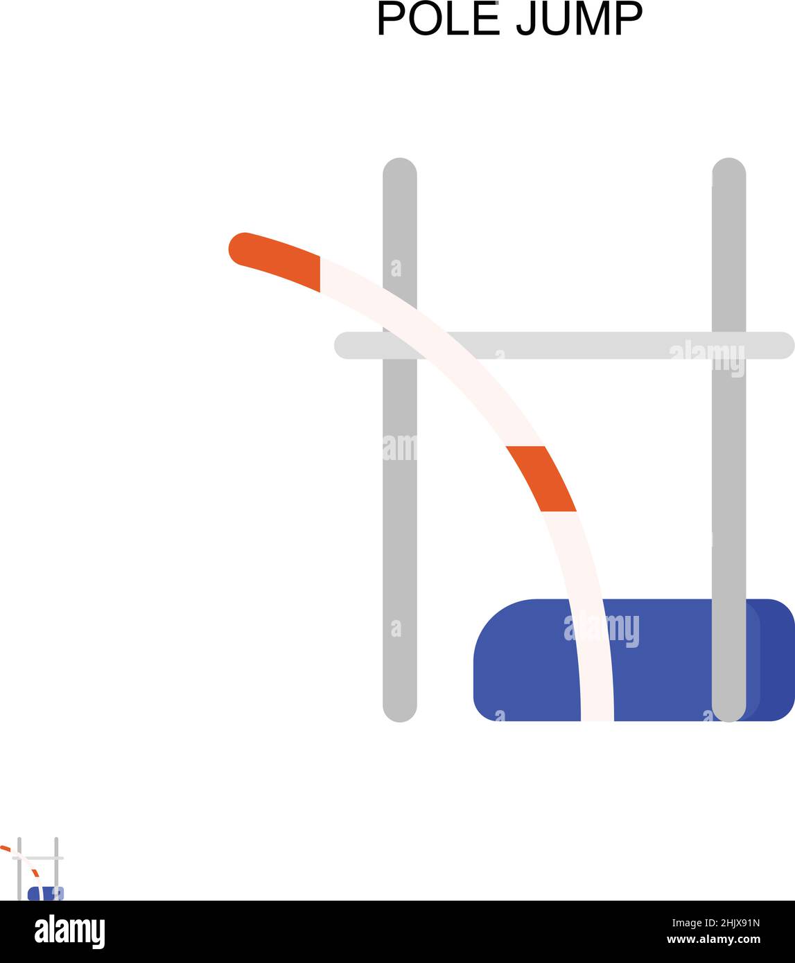 Pole jump Simple vector icon. Illustration symbol design template for ...