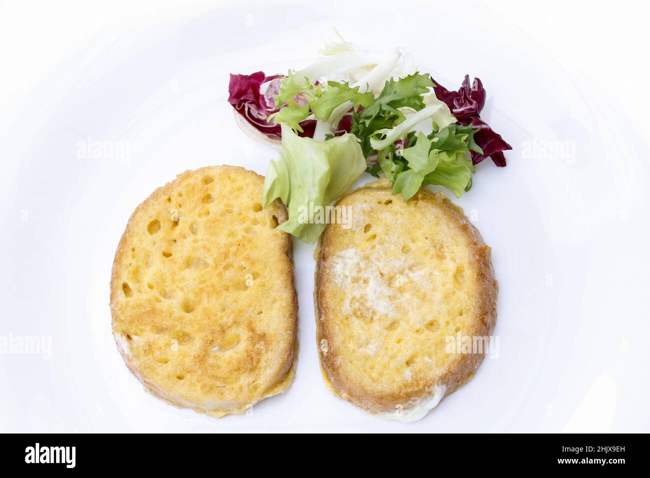 The chef shows how to make french toast. Step by step, tutorial Stock ...