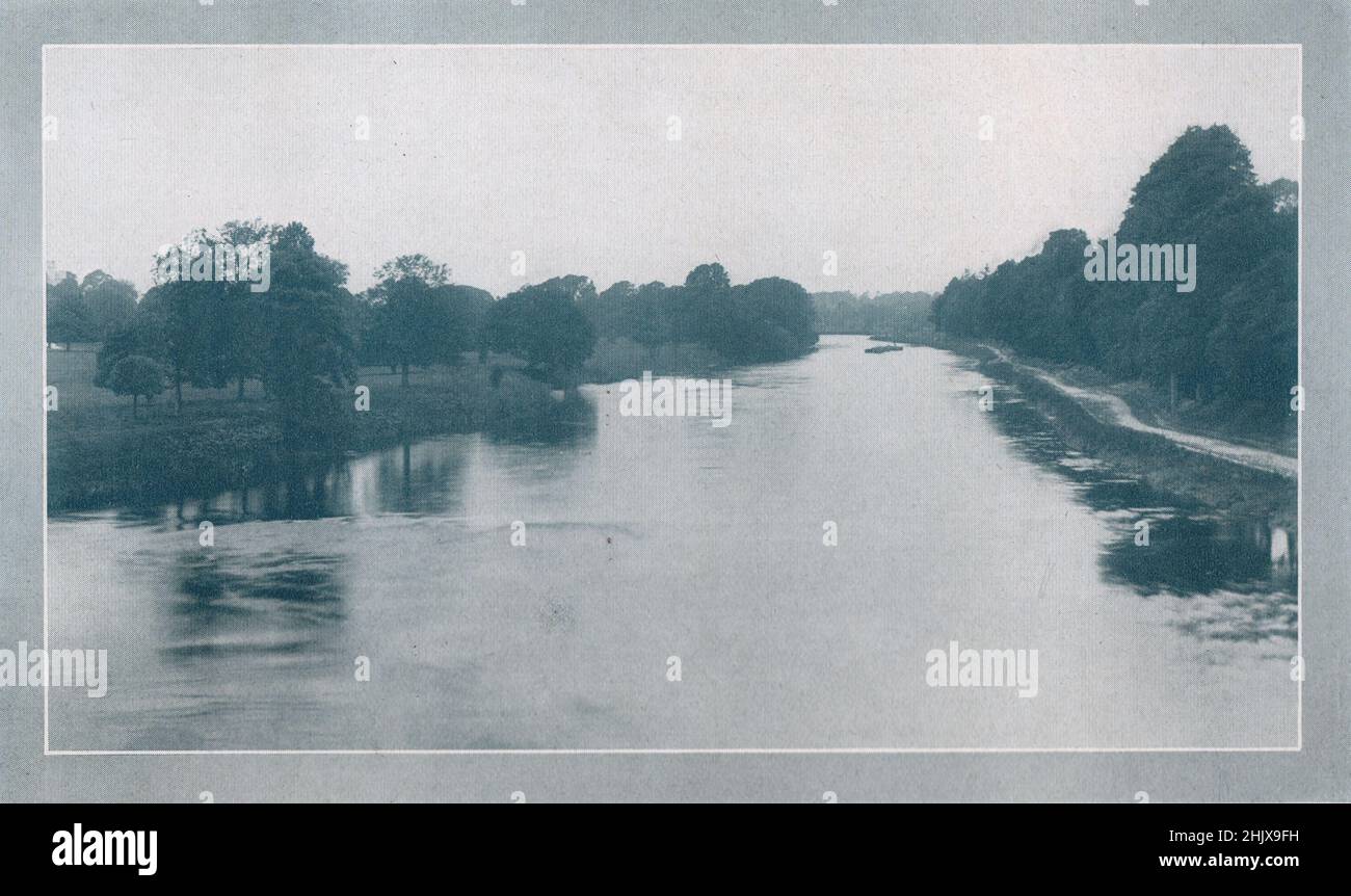 The river from Kilsheelan Bridge. County Tipperary (1923 Stock Photo ...