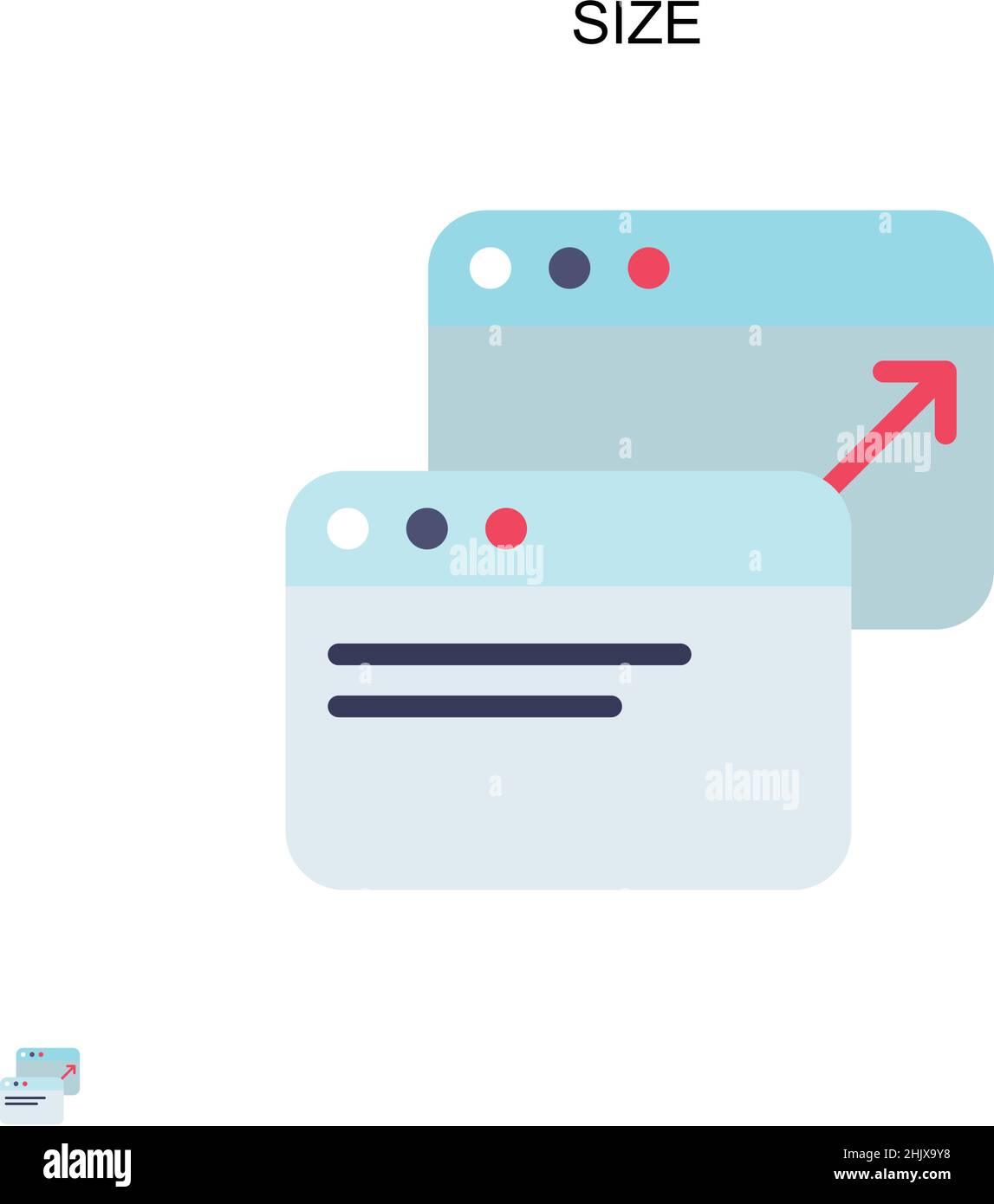 Size Simple vector icon. Illustration symbol design template for web ...