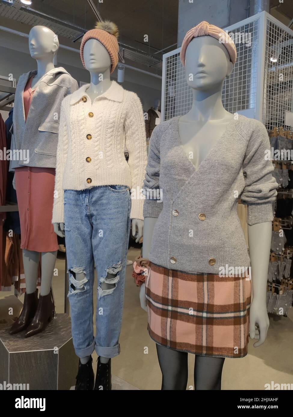 Woman fall winter or spring season clothes displayed on mannequin dummy ...