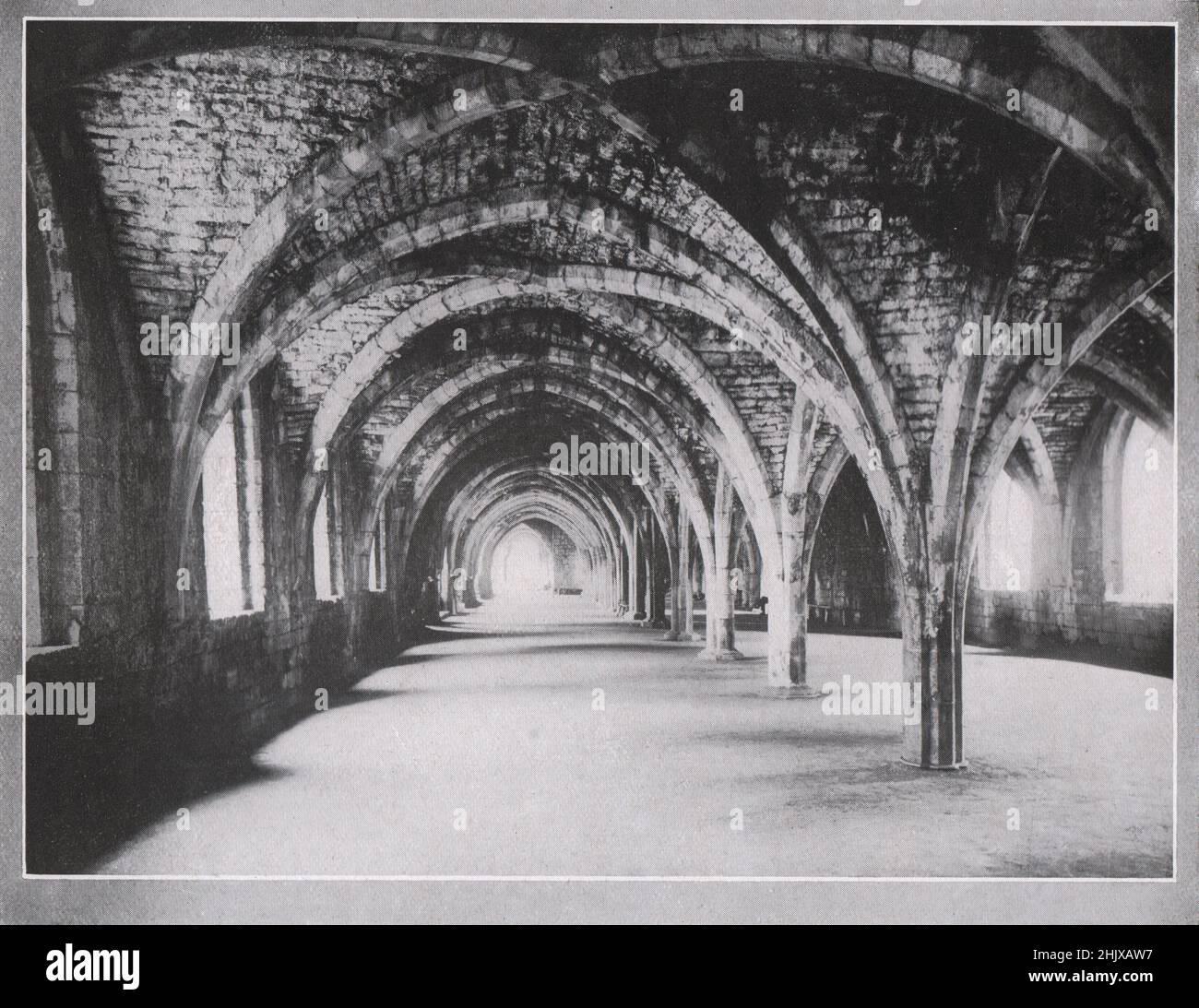 Fountains Abbey, the cloisters . Yorkshire (1923 Stock Photo - Alamy