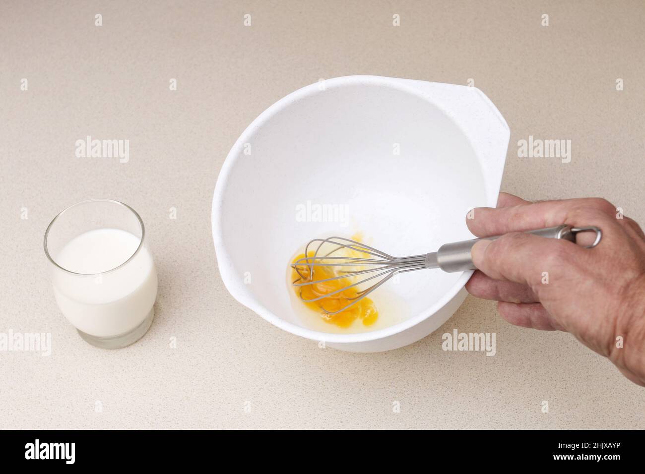 Chef at work: How to make a traditional pancakes. Step by step ...