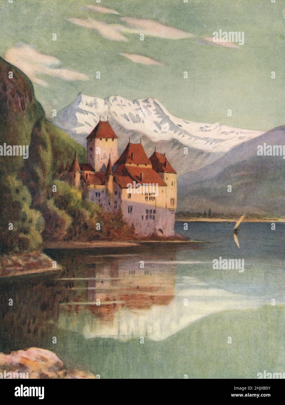 Chillon castle painting hi-res stock photography and images - Alamy