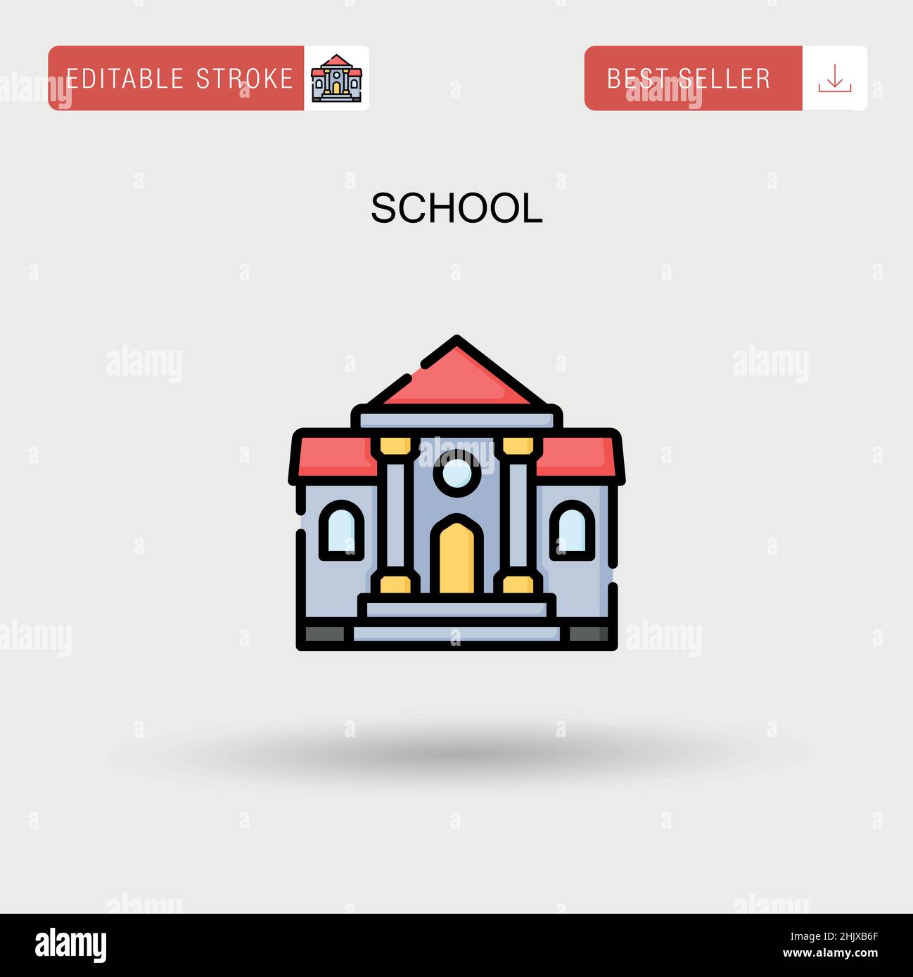 Elementary school icon hi-res stock photography and images - Alamy