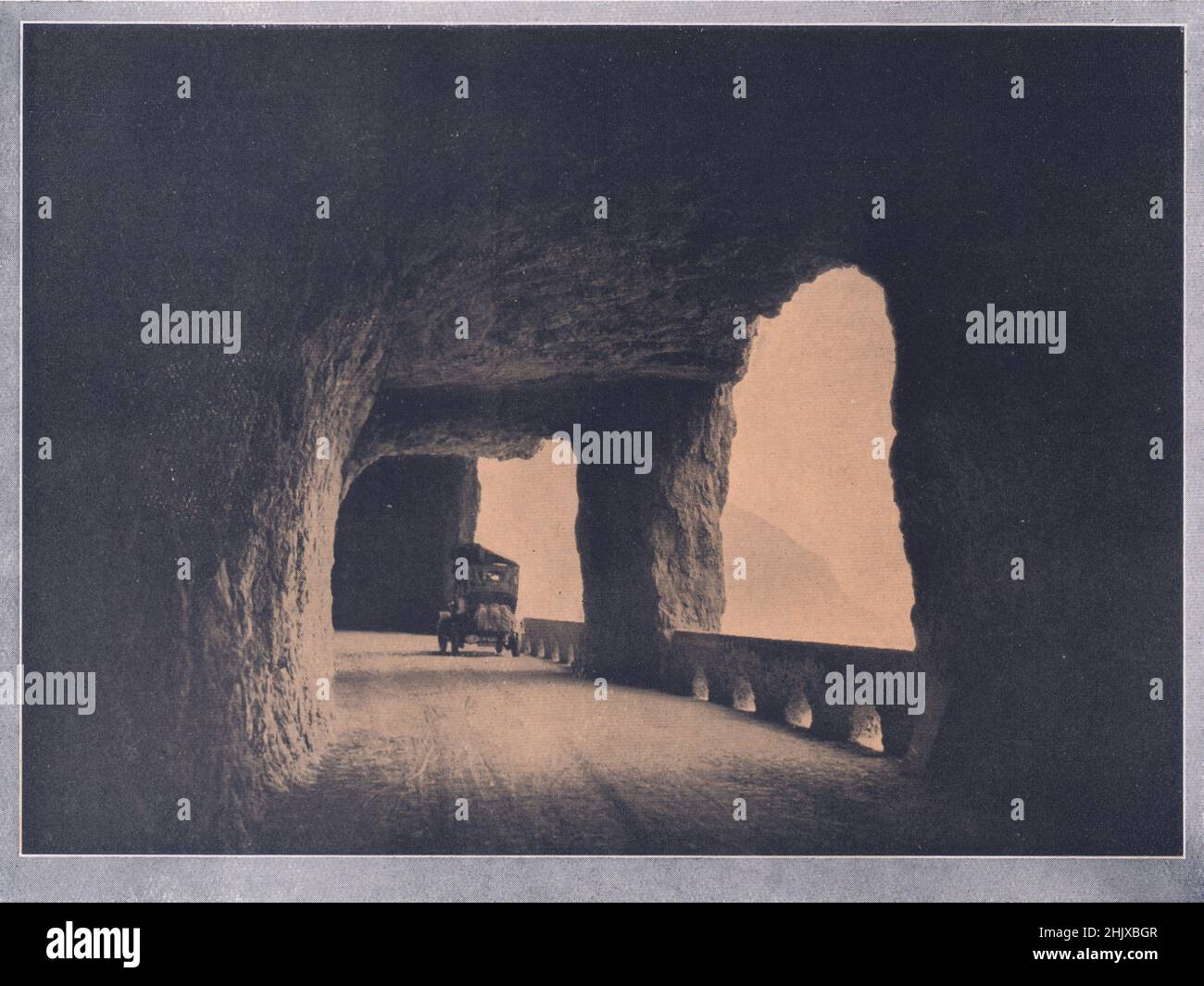 The rock gallery of the Axenstrasse. Switzerland (1925 Stock Photo - Alamy