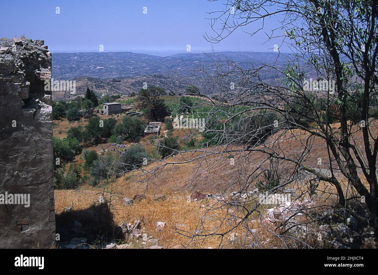 The abandoned village of Ayios Fotios, Paphos district, Cyprus. The ...