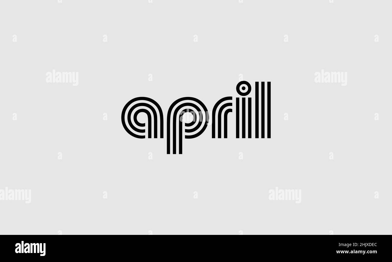 Word APRIL in letters - Initial vector design - Premium font - Icon ...