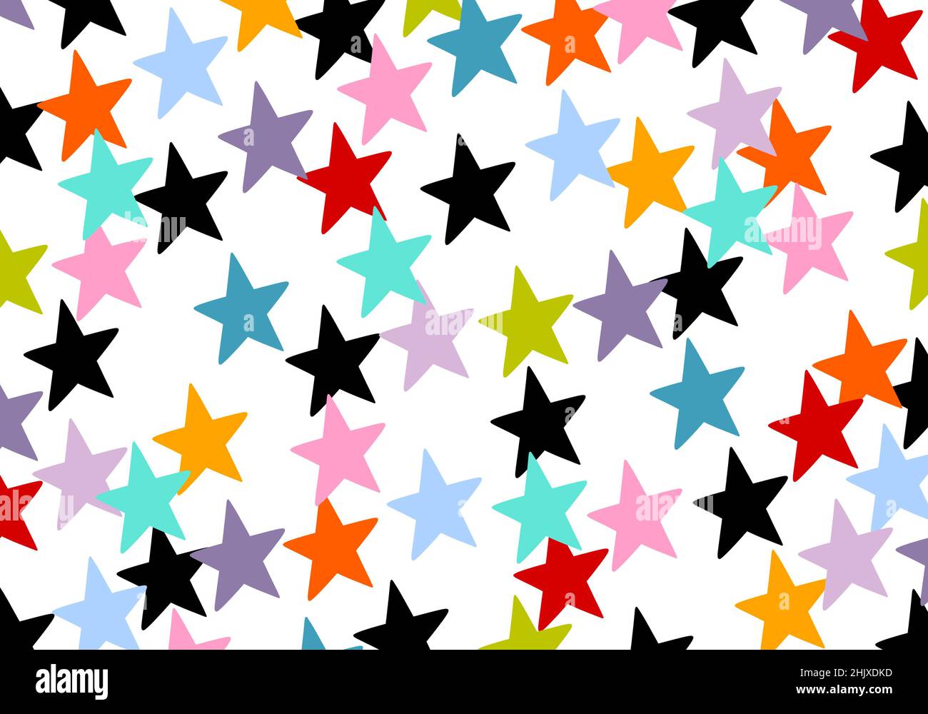 Seamless pattern with coloured stars on white background Stock Photo ...